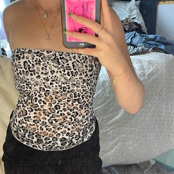 Tops | Cheetah Mesh Tube Top | Poshmark